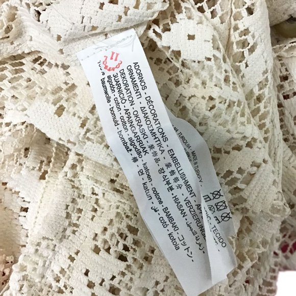 Zara | Tops | Zara Ecru Lace Collard Blouse Top M | Poshmark